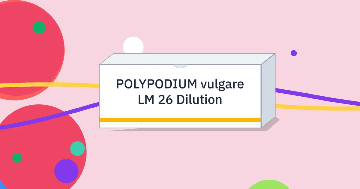 Symbolbild: Packung mit der Aufschrift POLYPODIUM vulgare LM 26 Dilution (PZN 13663529) – Verfügbarkeit und Bezug in Apotheken in Frankfurt am Main