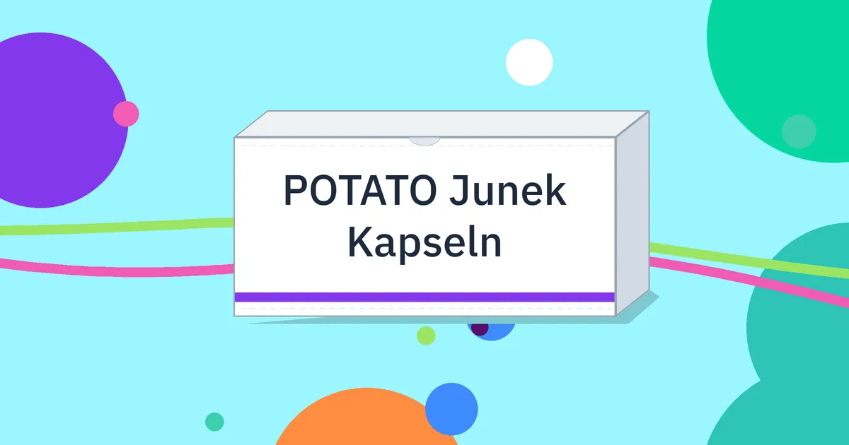 Symbolbild: Packung mit der Aufschrift POTATO Junek Kapseln (PZN 02583804) – Verfügbarkeit und Bezug in Apotheken in Frankfurt am Main