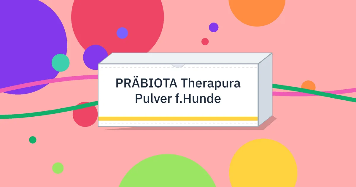 Symbolbild: Packung mit der Aufschrift PRÄBIOTA Therapura Pulver f.Hunde (PZN 19208996) – Verfügbarkeit und Bezug in Apotheken in Frankfurt am Main