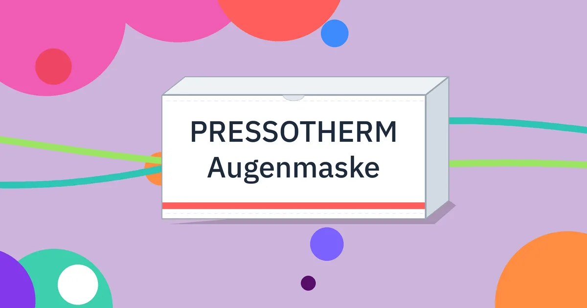 Symbolbild: Packung mit der Aufschrift PRESSOTHERM Augenmaske (PZN 14294063) – Verfügbarkeit und Bezug in Apotheken in Frankfurt am Main