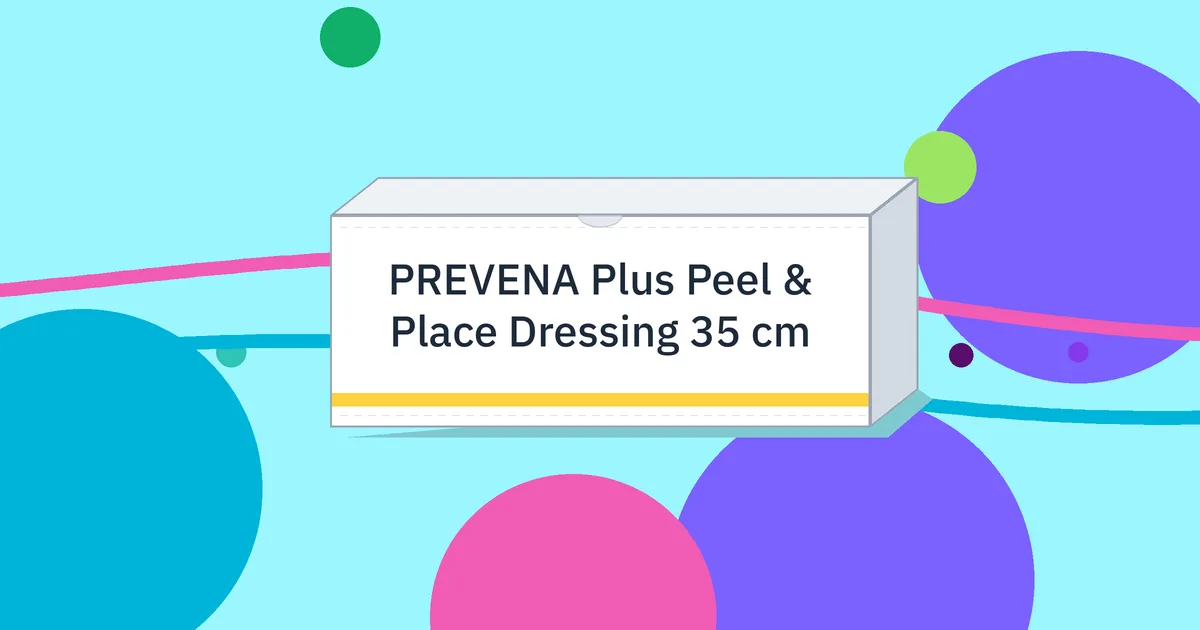 Symbolbild: Packung mit der Aufschrift PREVENA Plus Peel & Place Dressing 35 cm (PZN 17996506) – Verfügbarkeit und Bezug in Apotheken in Frankfurt am Main