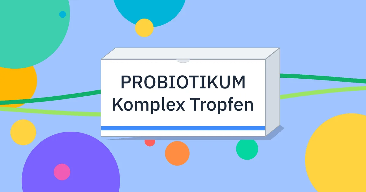 Symbolbild: Packung mit der Aufschrift PROBIOTIKUM Komplex Tropfen (PZN 17436546) – Verfügbarkeit und Bezug in Apotheken in Frankfurt am Main