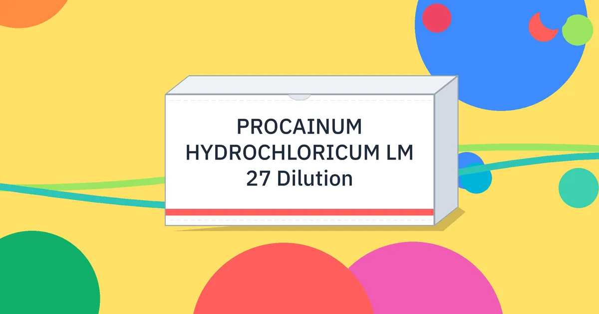 Symbolbild: Packung mit der Aufschrift PROCAINUM HYDROCHLORICUM LM 27 Dilution (PZN 13668610) – Verfügbarkeit und Bezug in Apotheken in Frankfurt am Main