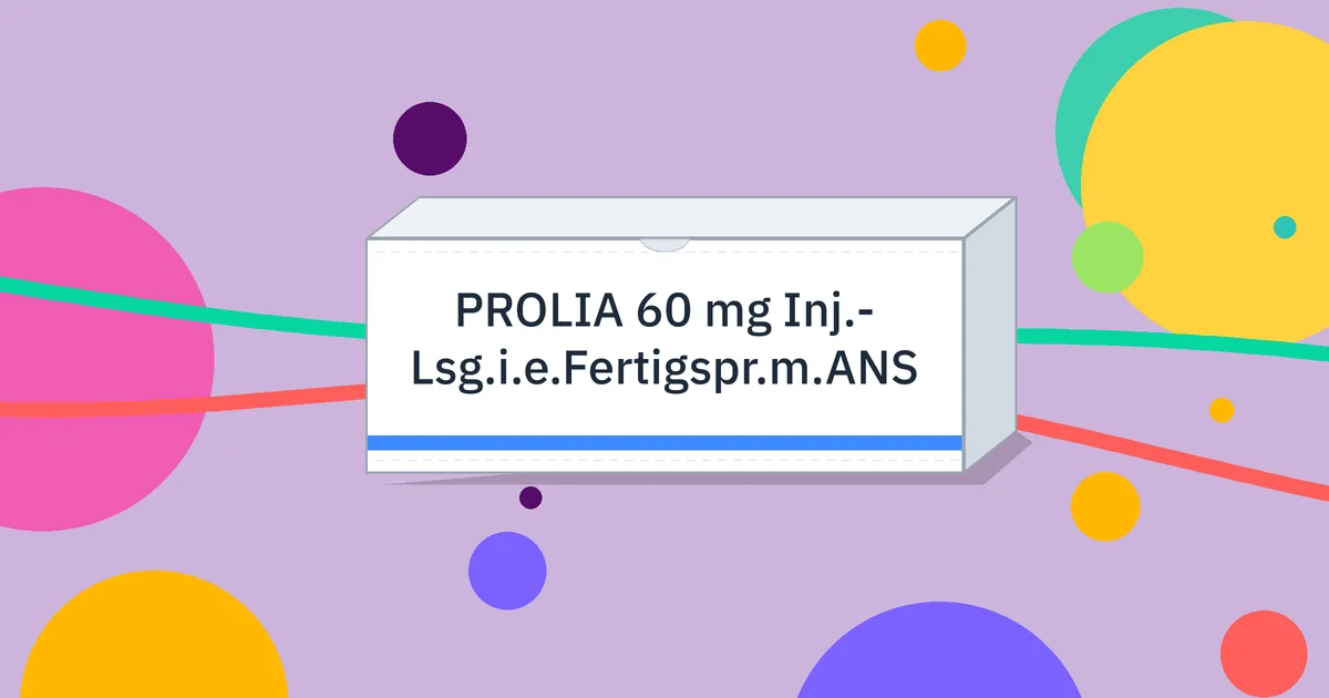 Symbolbild: Packung mit der Aufschrift PROLIA 60 mg Inj.-Lsg.i.e.Fertigspr.m.ANS (PZN 14327213) – Verfügbarkeit und Bezug in Apotheken in Frankfurt am Main