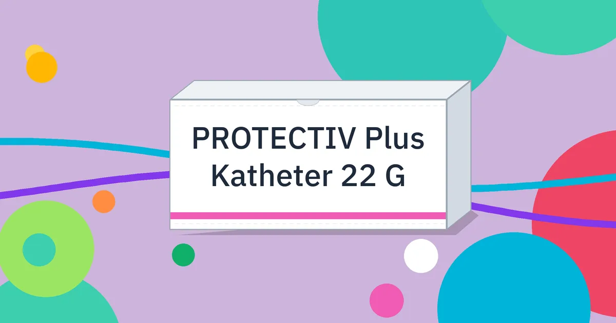 Symbolbild: Packung mit der Aufschrift PROTECTIV Plus Katheter 22 G (PZN 00956508) – Verfügbarkeit und Bezug in Apotheken in Frankfurt am Main