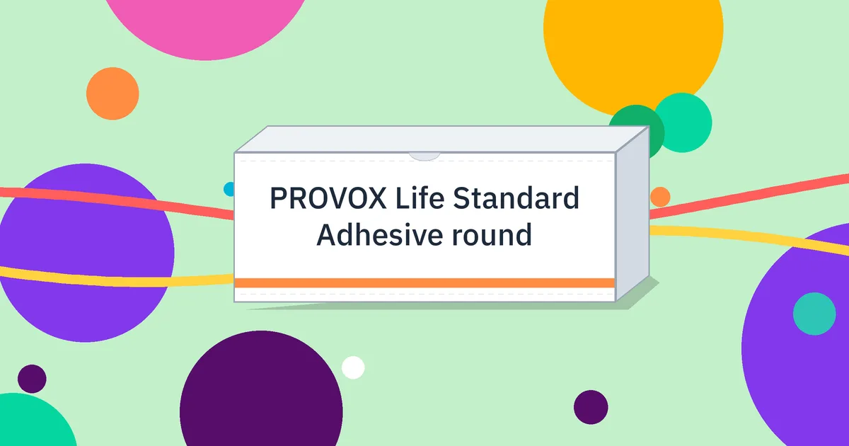 Symbolbild: Packung mit der Aufschrift PROVOX Life Standard Adhesive round (PZN 19625369) – Verfügbarkeit und Bezug in Apotheken in Frankfurt am Main