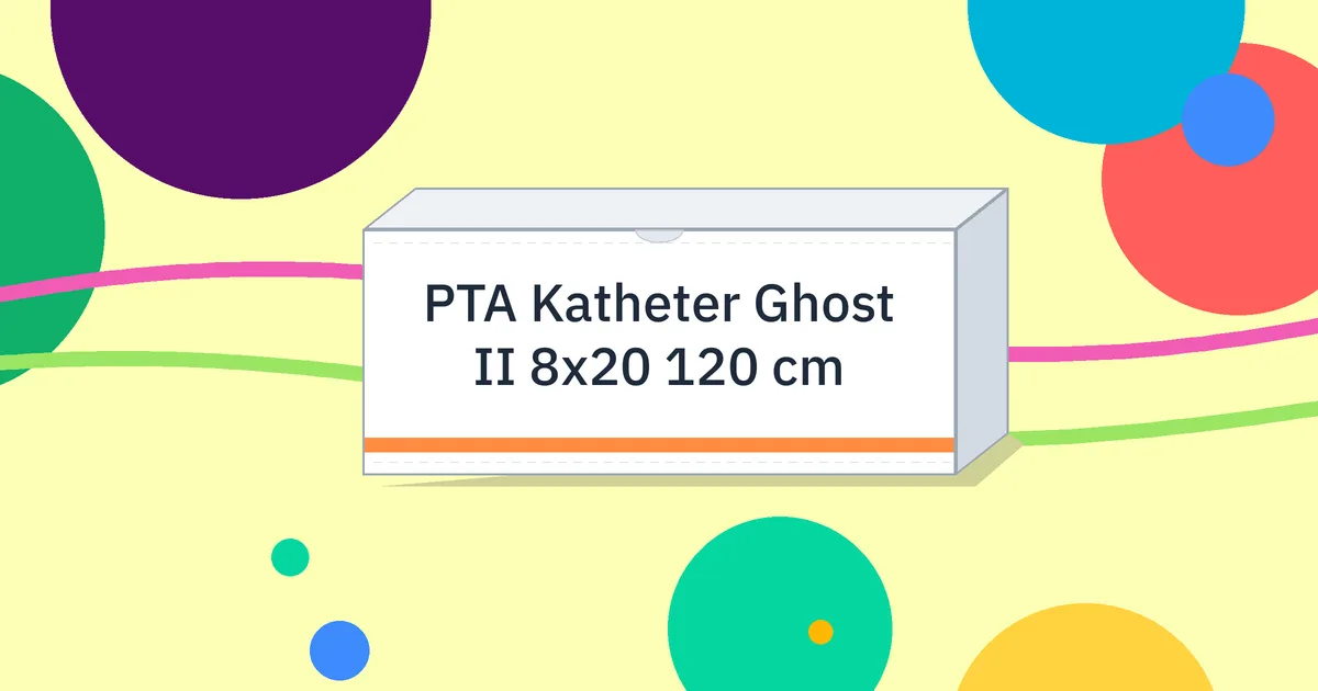 Symbolbild: Packung mit der Aufschrift PTA Katheter Ghost II 8x20 120 cm (PZN 00108996) – Verfügbarkeit und Bezug in Apotheken in Frankfurt am Main