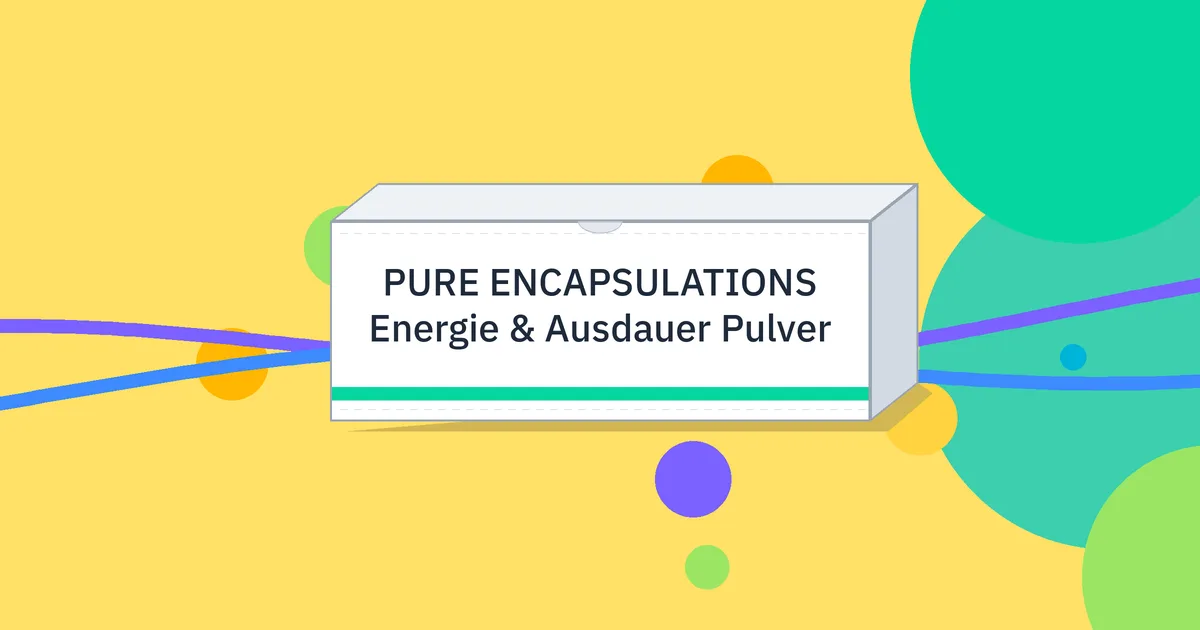 Symbolbild: Packung mit der Aufschrift PURE ENCAPSULATIONS Energie & Ausdauer Pulver (PZN 11562250) – Verfügbarkeit und Bezug in Apotheken in Frankfurt am Main