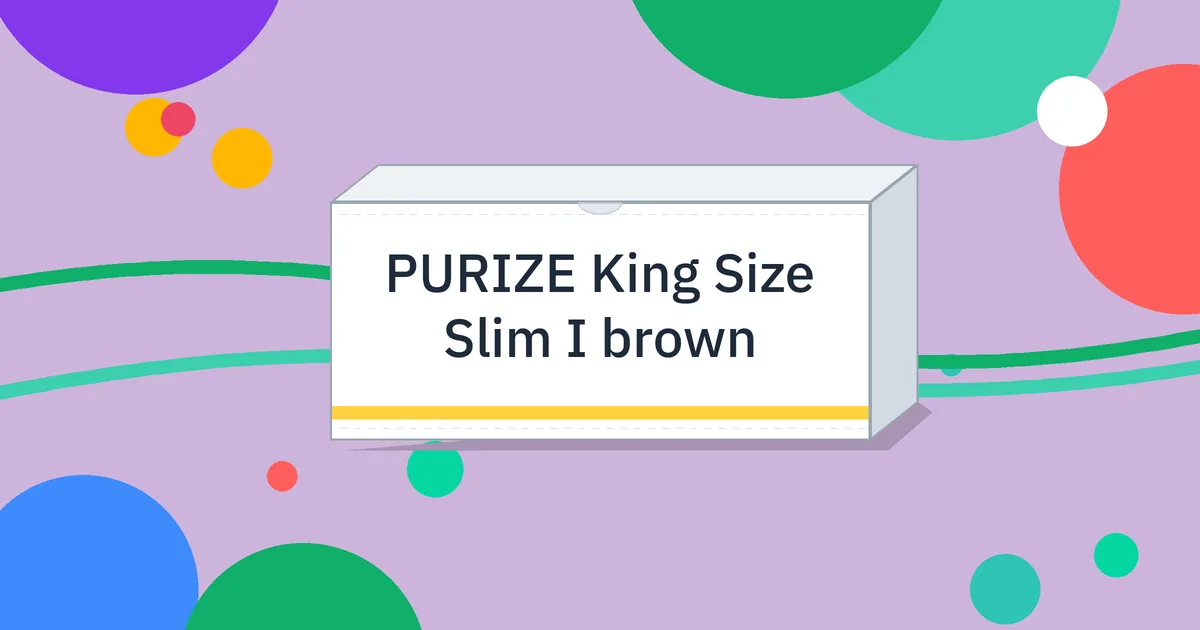 Symbolbild: Packung mit der Aufschrift PURIZE King Size Slim I brown (PZN 20294423) – Verfügbarkeit und Bezug in Apotheken in Frankfurt am Main
