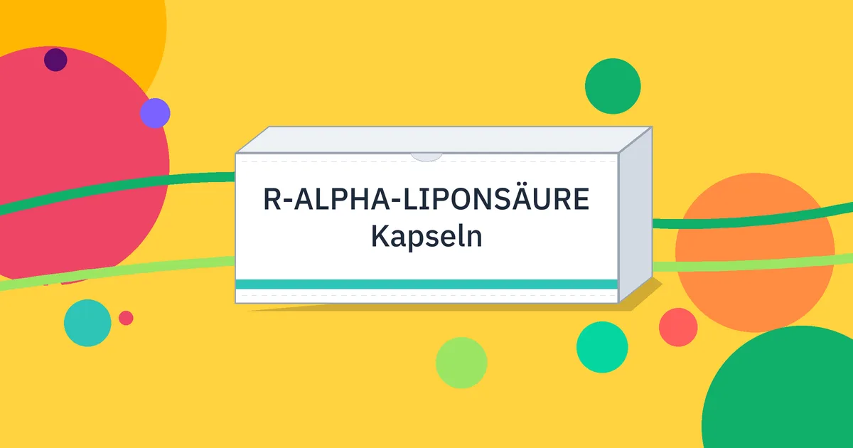 Symbolbild: Packung mit der Aufschrift R-ALPHA-LIPONSÄURE Kapseln (PZN 12397445) – Verfügbarkeit und Bezug in Apotheken in Frankfurt am Main