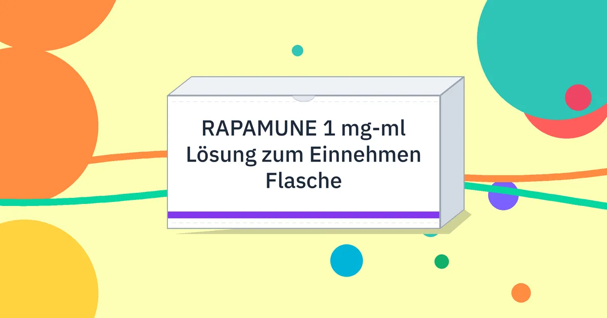 Symbolbild: Packung mit der Aufschrift RAPAMUNE 1 mg-ml Lösung zum Einnehmen Flasche (PZN 17669718) – Verfügbarkeit und Bezug in Apotheken in Frankfurt am Main