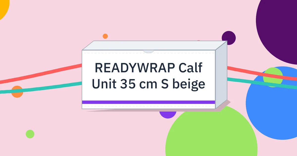 Symbolbild: Packung mit der Aufschrift READYWRAP Calf Unit 35 cm S beige (PZN 16566608) – Verfügbarkeit und Bezug in Apotheken in Frankfurt am Main