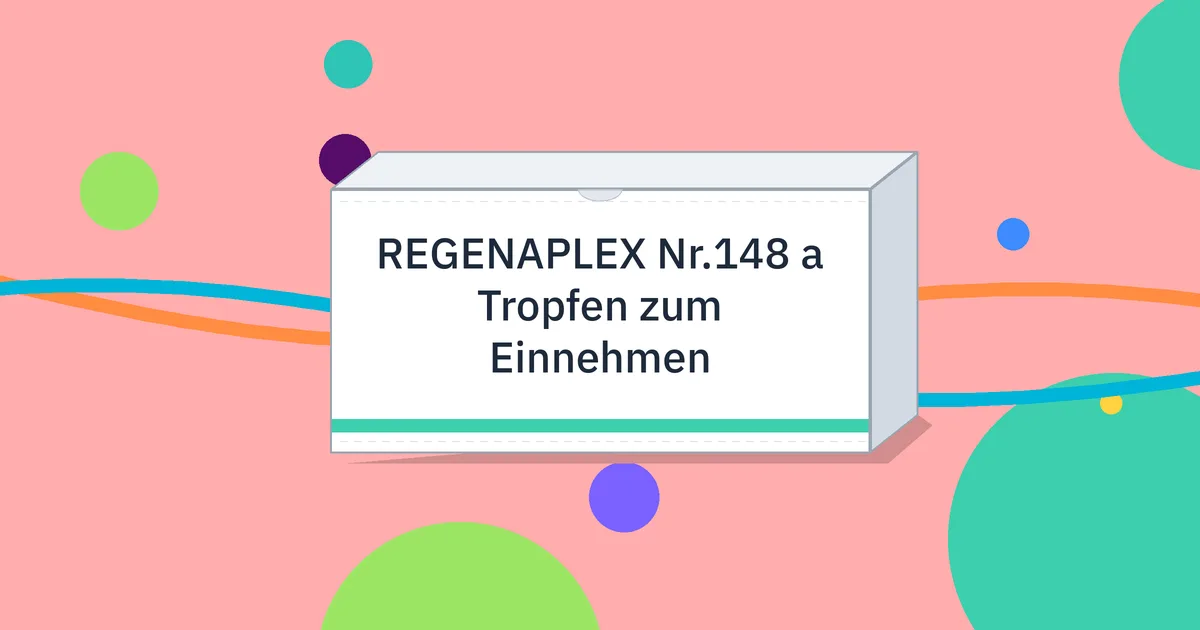 Symbolbild: Packung mit der Aufschrift REGENAPLEX Nr.148 a Tropfen zum Einnehmen (PZN 06621157) – Verfügbarkeit und Bezug in Apotheken in Frankfurt am Main