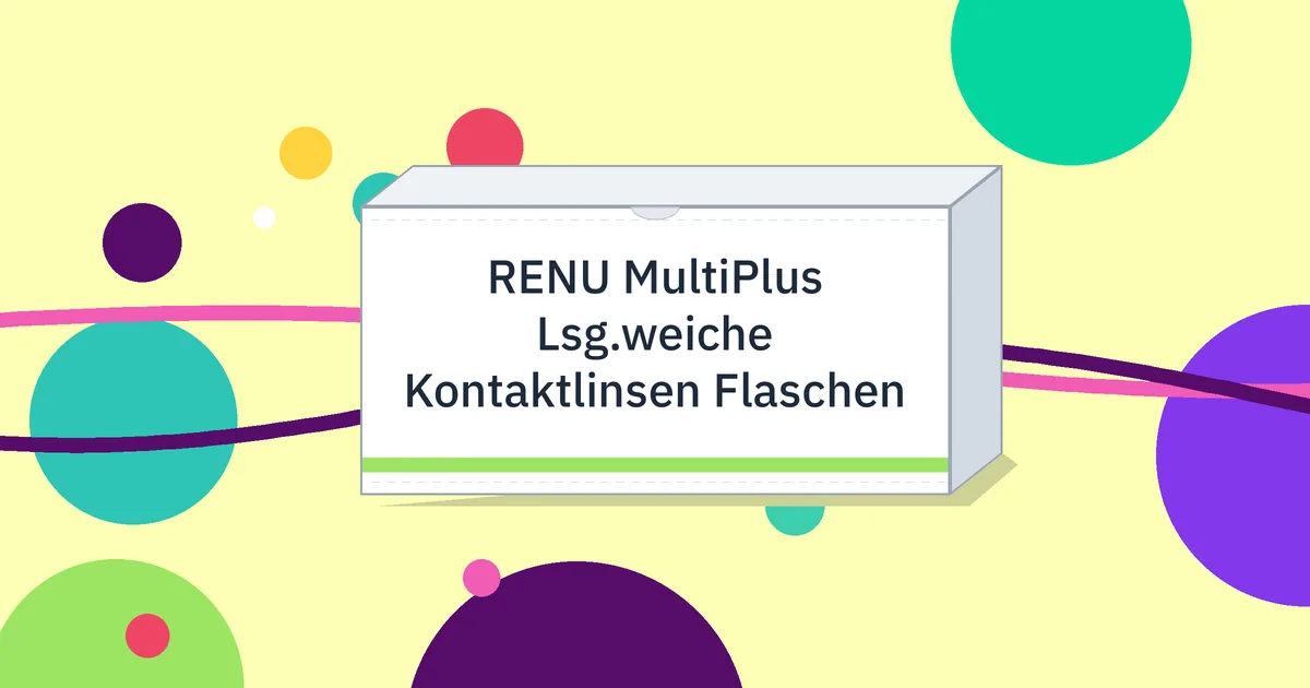 Symbolbild: Packung mit der Aufschrift RENU MultiPlus Lsg.weiche Kontaktlinsen Flaschen (PZN 19167889) – Verfügbarkeit und Bezug in Apotheken in Frankfurt am Main