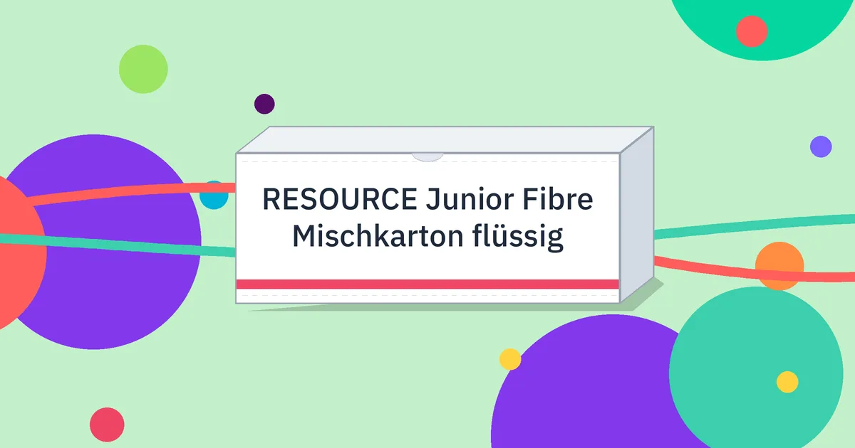 Symbolbild: Packung mit der Aufschrift RESOURCE Junior Fibre Mischkarton flüssig (PZN 20718202) – Verfügbarkeit und Bezug in Apotheken in Frankfurt am Main