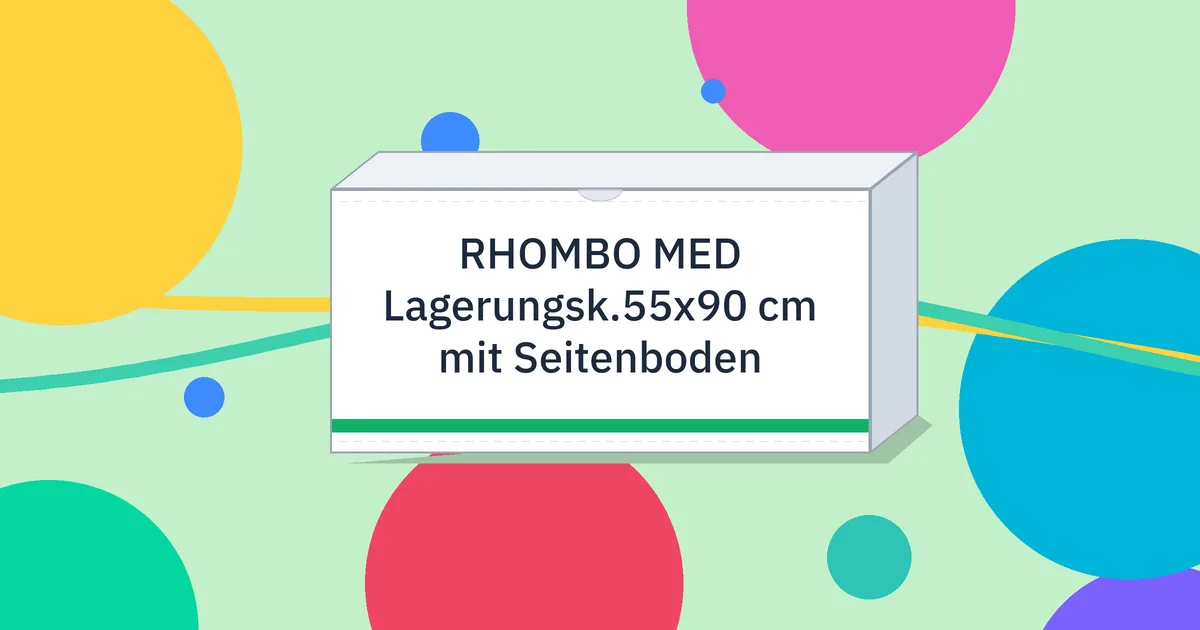 Symbolbild: Packung mit der Aufschrift RHOMBO MED Lagerungsk.55x90 cm mit Seitenboden (PZN 07446791) – Verfügbarkeit und Bezug in Apotheken in Frankfurt am Main