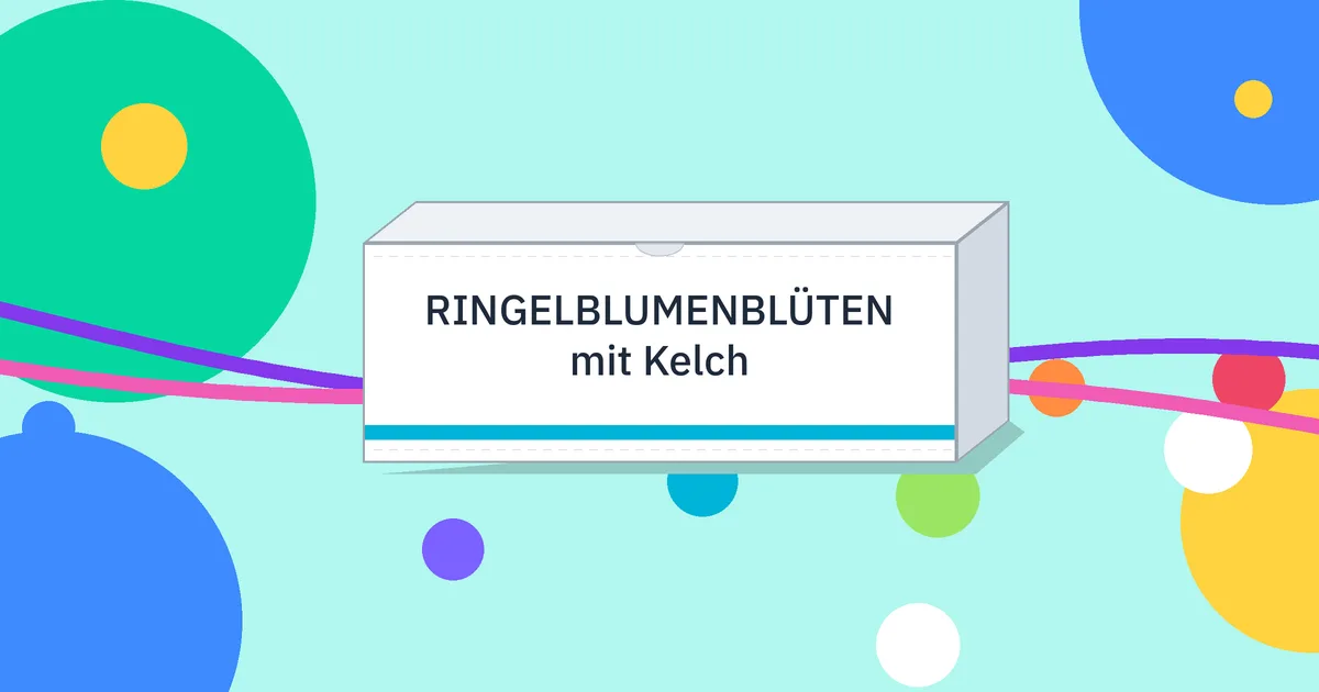 Symbolbild: Packung mit der Aufschrift RINGELBLUMENBLÜTEN mit Kelch (PZN 11310092) – Verfügbarkeit und Bezug in Apotheken in Frankfurt am Main