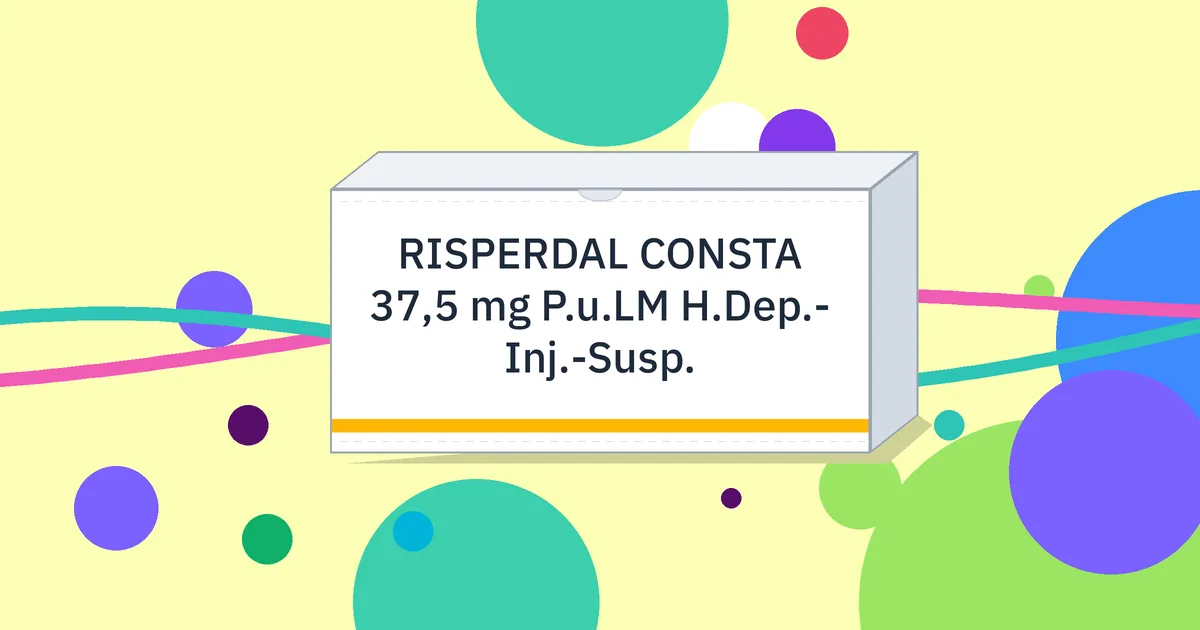 Symbolbild: Packung mit der Aufschrift RISPERDAL CONSTA 37,5 mg P.u.LM H.Dep.-Inj.-Susp. (PZN 08844358) – Verfügbarkeit und Bezug in Apotheken in Frankfurt am Main