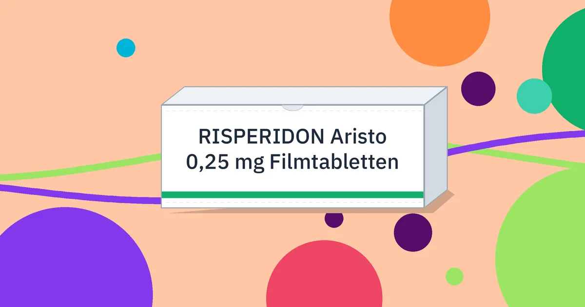 Symbolbild: Packung mit der Aufschrift RISPERIDON Aristo 0,25 mg Filmtabletten (PZN 11258871) – Verfügbarkeit und Bezug in Apotheken in Frankfurt am Main