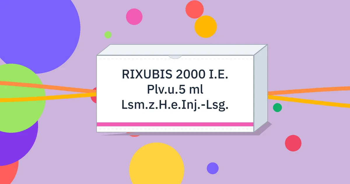 Symbolbild: Packung mit der Aufschrift RIXUBIS 2000 I.E. Plv.u.5 ml Lsm.z.H.e.Inj.-Lsg. (PZN 11047430) – Verfügbarkeit und Bezug in Apotheken in Frankfurt am Main