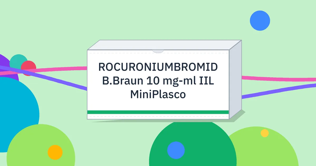 Symbolbild: Packung mit der Aufschrift ROCURONIUMBROMID B.Braun 10 mg-ml IIL MiniPlasco (PZN 14438786) – Verfügbarkeit und Bezug in Apotheken in Frankfurt am Main
