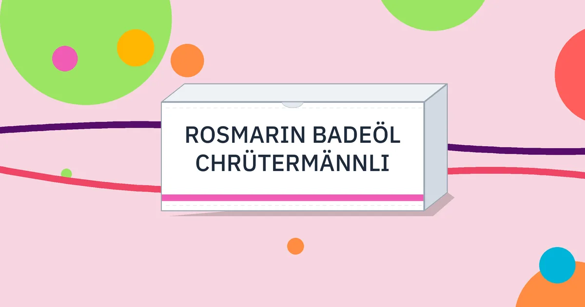 Symbolbild: Packung mit der Aufschrift ROSMARIN BADEÖL CHRÜTERMÄNNLI (PZN 06877974) – Verfügbarkeit und Bezug in Apotheken in Frankfurt am Main