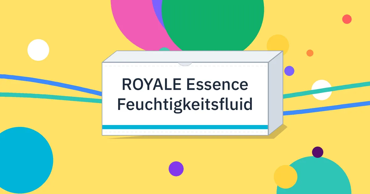 Symbolbild: Packung mit der Aufschrift ROYALE Essence Feuchtigkeitsfluid (PZN 18855015) – Verfügbarkeit und Bezug in Apotheken in Frankfurt am Main