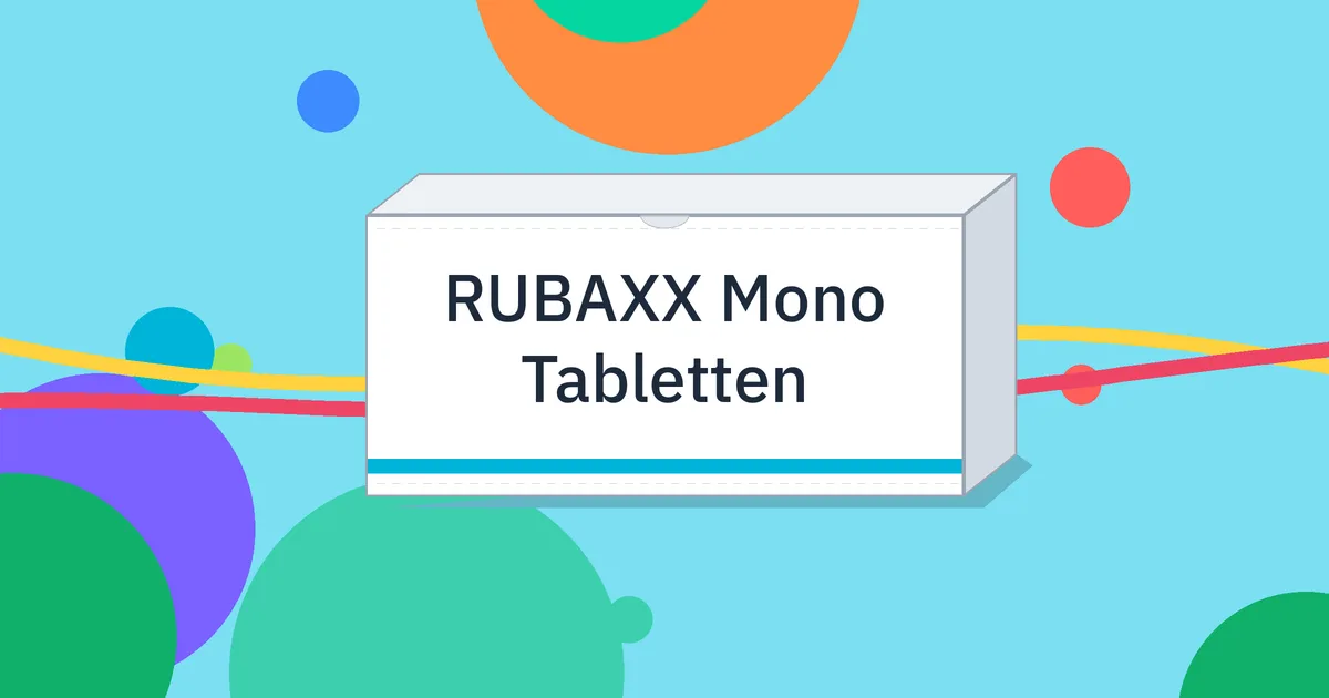 Symbolbild: Packung mit der Aufschrift RUBAXX Mono Tabletten (PZN 14162686) – Verfügbarkeit und Bezug in Apotheken in Frankfurt am Main