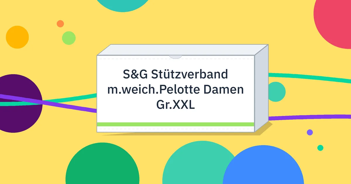 Symbolbild: Packung mit der Aufschrift S&G Stützverband m.weich.Pelotte Damen Gr.XXL (PZN 05044781) – Verfügbarkeit und Bezug in Apotheken in Frankfurt am Main