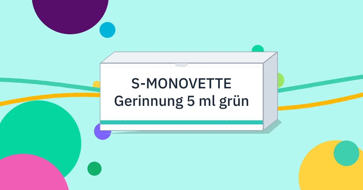 Symbolbild: Packung mit der Aufschrift S-MONOVETTE Gerinnung 5 ml grün (PZN 10259874) – Verfügbarkeit und Bezug in Apotheken in Frankfurt am Main