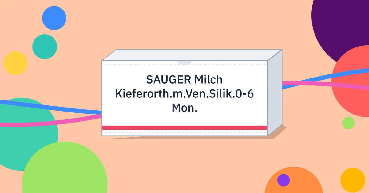 Symbolbild: Packung mit der Aufschrift SAUGER Milch Kieferorth.m.Ven.Silik.0-6 Mon. (PZN 00225064) – Verfügbarkeit und Bezug in Apotheken in Frankfurt am Main