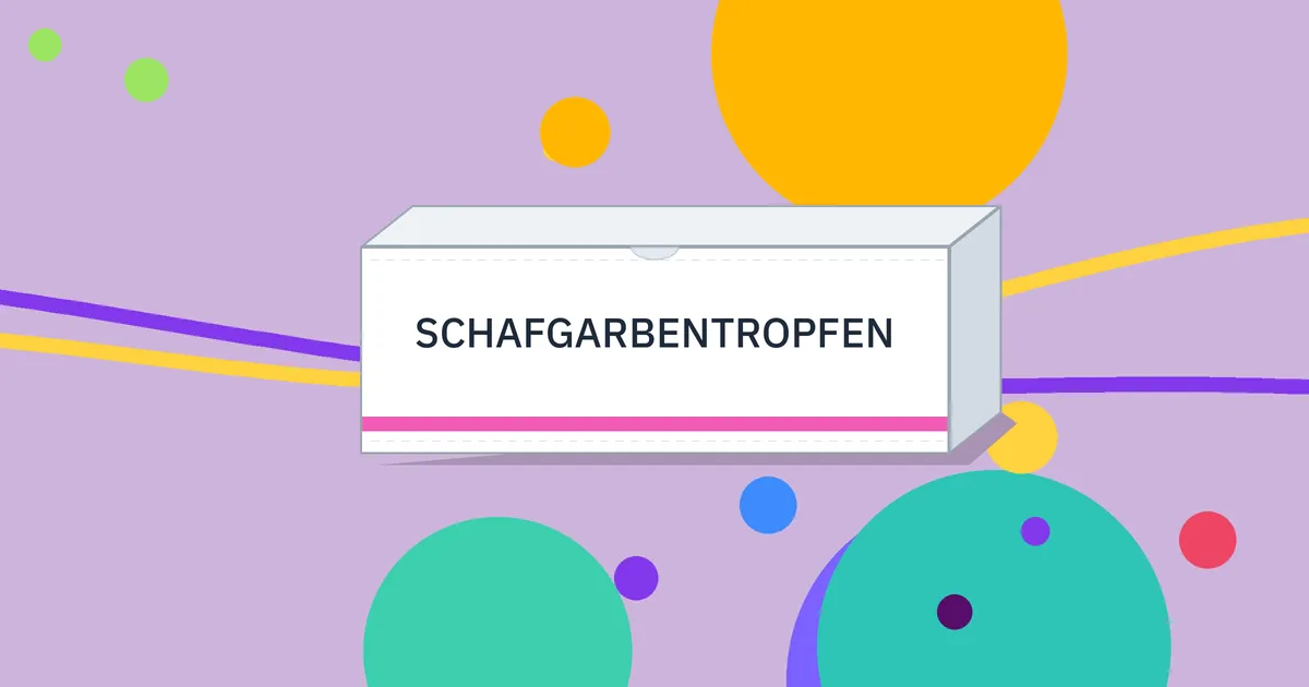 Symbolbild: Packung mit der Aufschrift SCHAFGARBENTROPFEN (PZN 11053235) – Verfügbarkeit und Bezug in Apotheken in Frankfurt am Main