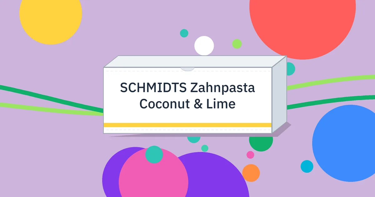Symbolbild: Packung mit der Aufschrift SCHMIDTS Zahnpasta Coconut & Lime (PZN 16023115) – Verfügbarkeit und Bezug in Apotheken in Frankfurt am Main