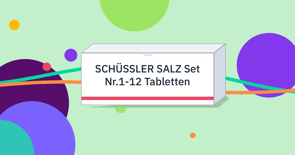 Symbolbild: Packung mit der Aufschrift SCHÜSSLER SALZ Set Nr.1-12 Tabletten (PZN 18768902) – Verfügbarkeit und Bezug in Apotheken in Frankfurt am Main