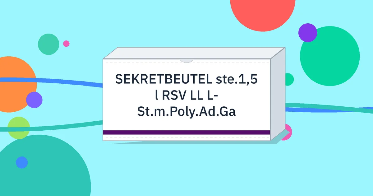 Symbolbild: Packung mit der Aufschrift SEKRETBEUTEL ste.1,5 l RSV LL L-St.m.Poly.Ad.Ga (PZN 17488520) – Verfügbarkeit und Bezug in Apotheken in Frankfurt am Main
