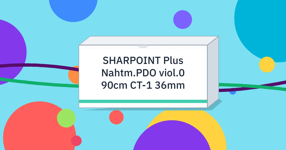 Symbolbild: Packung mit der Aufschrift SHARPOINT Plus Nahtm.PDO viol.0 90cm CT-1 36mm (PZN 17994298) – Verfügbarkeit und Bezug in Apotheken in Frankfurt am Main