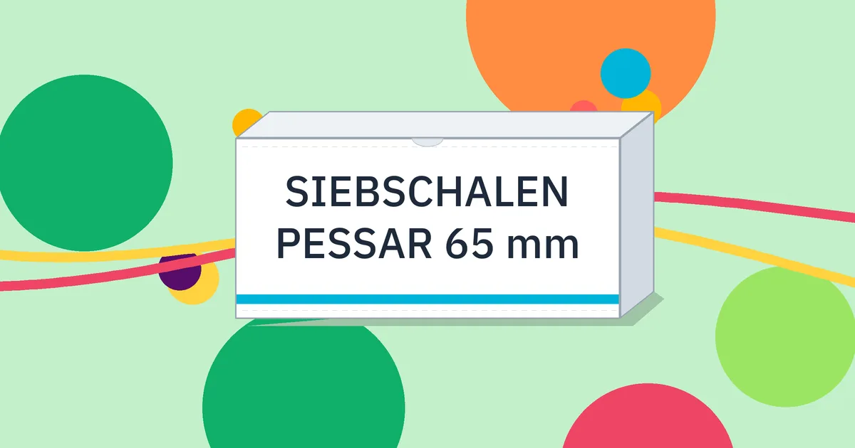 Symbolbild: Packung mit der Aufschrift SIEBSCHALEN PESSAR 65 mm (PZN 07279459) – Verfügbarkeit und Bezug in Apotheken in Frankfurt am Main