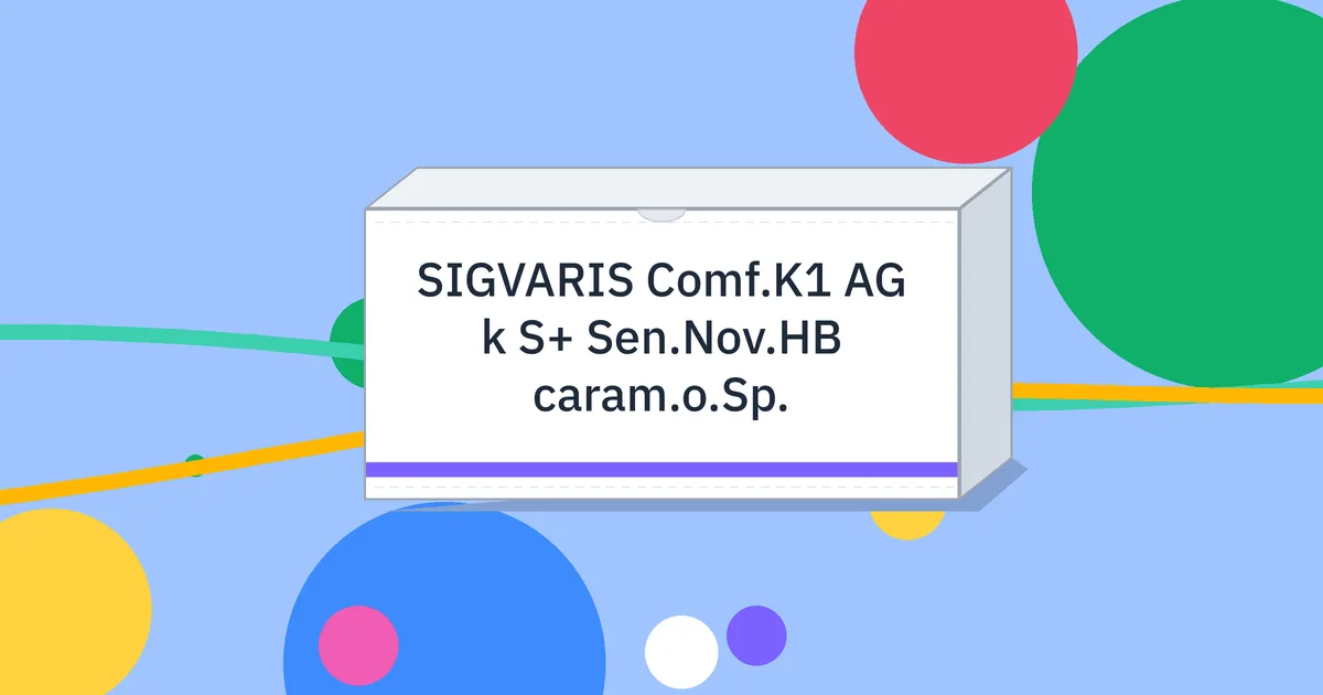 Symbolbild: Packung mit der Aufschrift SIGVARIS Comf.K1 AG k S+ Sen.Nov.HB caram.o.Sp. (PZN 17101478) – Verfügbarkeit und Bezug in Apotheken in Frankfurt am Main