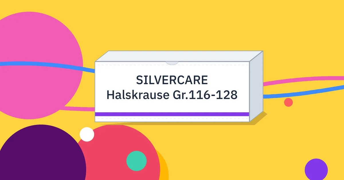Symbolbild: Packung mit der Aufschrift SILVERCARE Halskrause Gr.116-128 (PZN 06716308) – Verfügbarkeit und Bezug in Apotheken in Frankfurt am Main