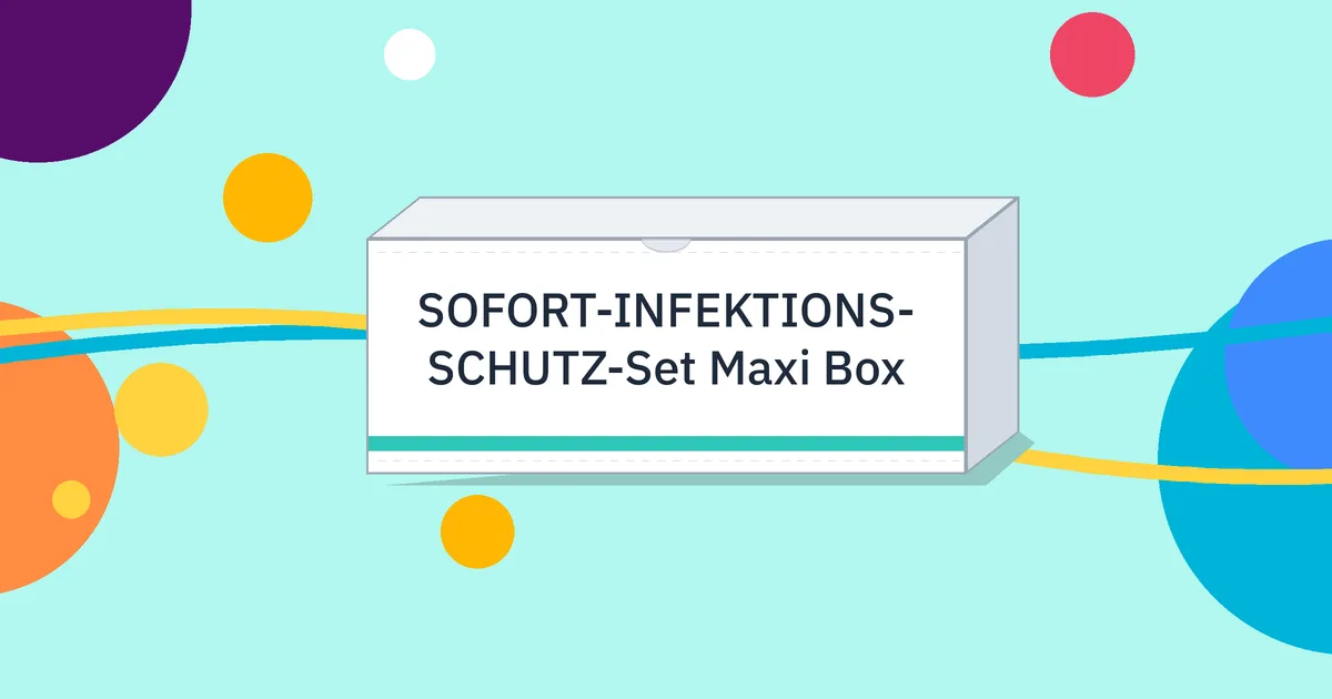 Symbolbild: Packung mit der Aufschrift SOFORT-INFEKTIONS-SCHUTZ-Set Maxi Box (PZN 16889688) – Verfügbarkeit und Bezug in Apotheken in Frankfurt am Main