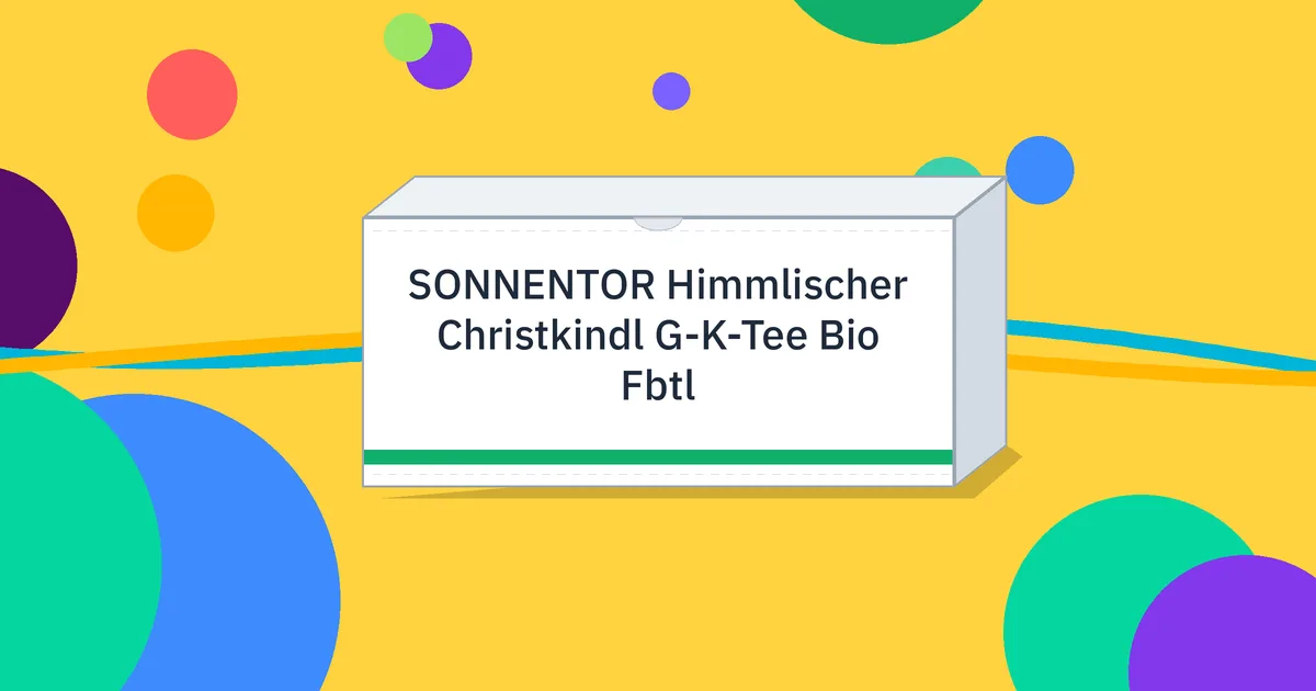 Symbolbild: Packung mit der Aufschrift SONNENTOR Himmlischer Christkindl G-K-Tee Bio Fbtl (PZN 18901927) – Verfügbarkeit und Bezug in Apotheken in Frankfurt am Main