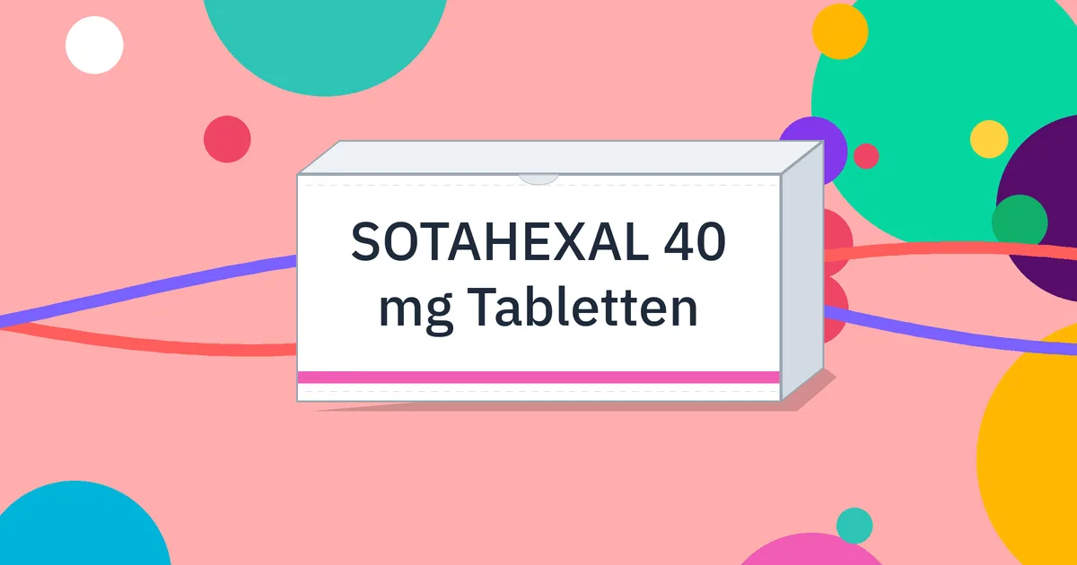 Symbolbild: Packung mit der Aufschrift SOTAHEXAL 40 mg Tabletten (PZN 07254206) – Verfügbarkeit und Bezug in Apotheken in Frankfurt am Main