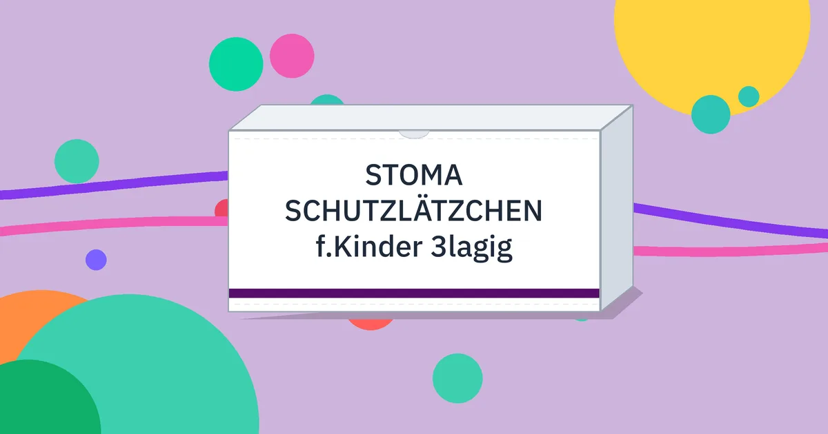 Symbolbild: Packung mit der Aufschrift STOMA SCHUTZLÄTZCHEN f.Kinder 3lagig (PZN 04310909) – Verfügbarkeit und Bezug in Apotheken in Frankfurt am Main