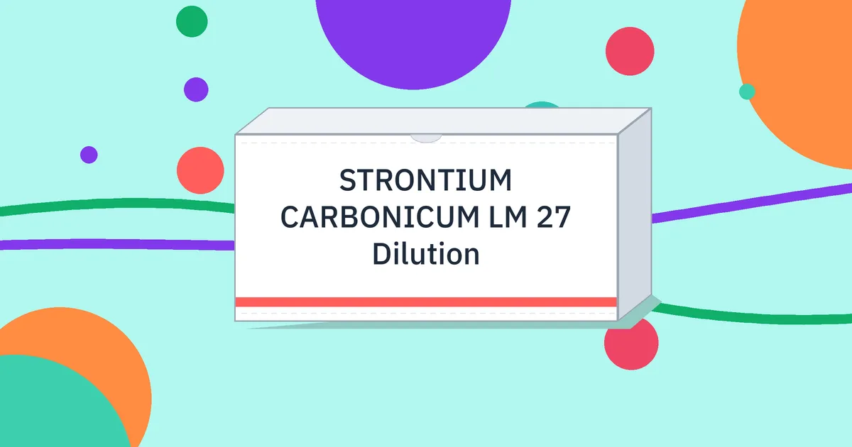 Symbolbild: Packung mit der Aufschrift STRONTIUM CARBONICUM LM 27 Dilution (PZN 13203288) – Verfügbarkeit und Bezug in Apotheken in Frankfurt am Main