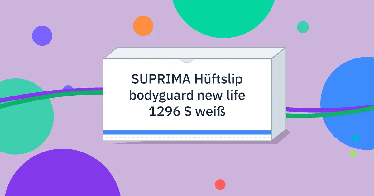 Symbolbild: Packung mit der Aufschrift SUPRIMA Hüftslip bodyguard new life 1296 S weiß (PZN 18401283) – Verfügbarkeit und Bezug in Apotheken in Frankfurt am Main