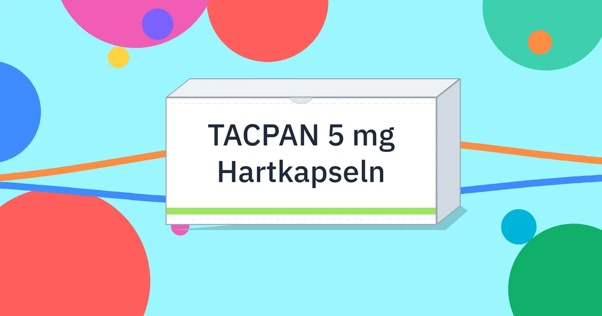 Symbolbild: Packung mit der Aufschrift TACPAN 5 mg Hartkapseln (PZN 08400495) – Verfügbarkeit und Bezug in Apotheken in Frankfurt am Main