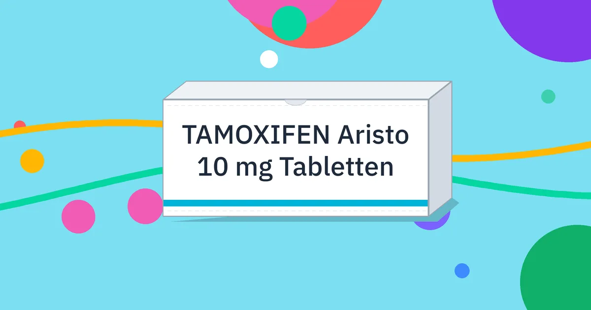 Symbolbild: Packung mit der Aufschrift TAMOXIFEN Aristo 10 mg Tabletten (PZN 10410466) – Verfügbarkeit und Bezug in Apotheken in Frankfurt am Main