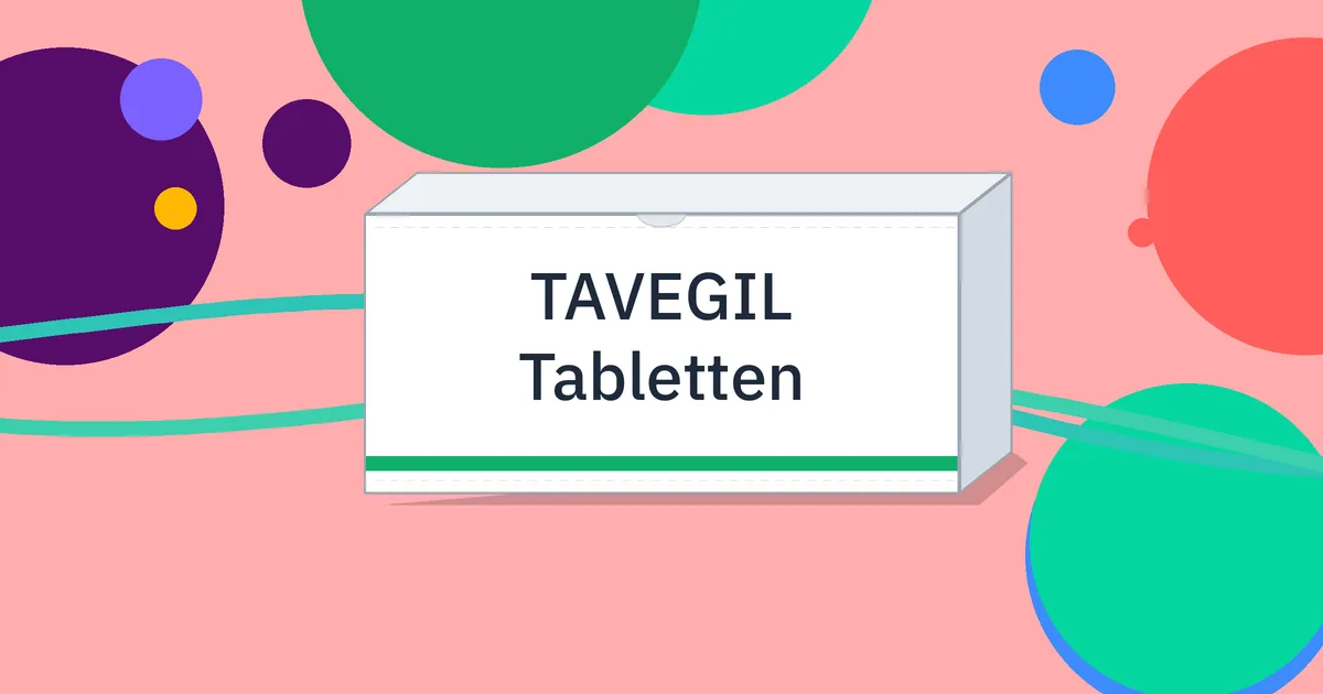 Symbolbild: Packung mit der Aufschrift TAVEGIL Tabletten (PZN 01006571) – Verfügbarkeit und Bezug in Apotheken in Frankfurt am Main
