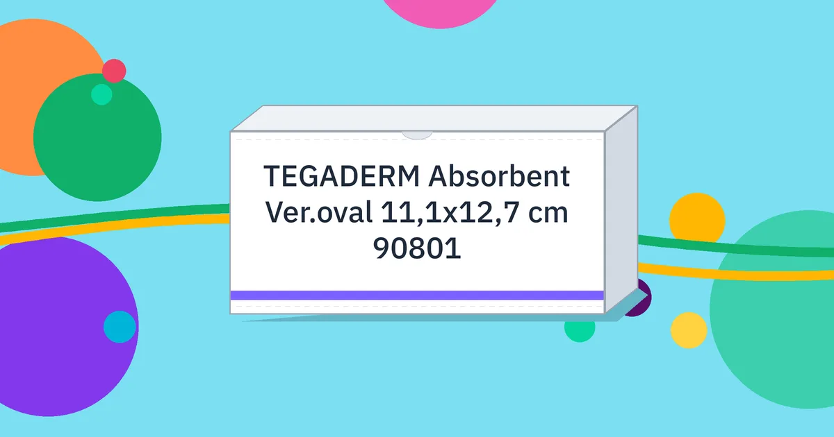 Symbolbild: Packung mit der Aufschrift TEGADERM Absorbent Ver.oval 11,1x12,7 cm 90801 (PZN 09043850) – Verfügbarkeit und Bezug in Apotheken in Frankfurt am Main