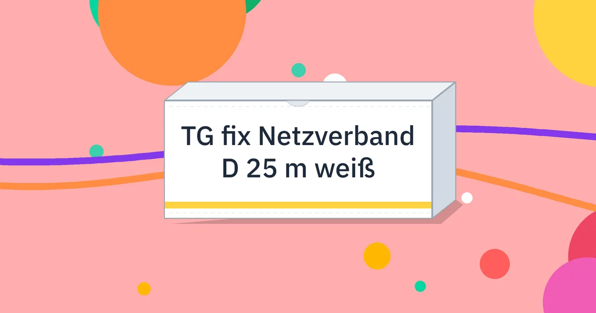 Symbolbild: Packung mit der Aufschrift TG fix Netzverband D 25 m weiß (PZN 15430924) – Verfügbarkeit und Bezug in Apotheken in Frankfurt am Main